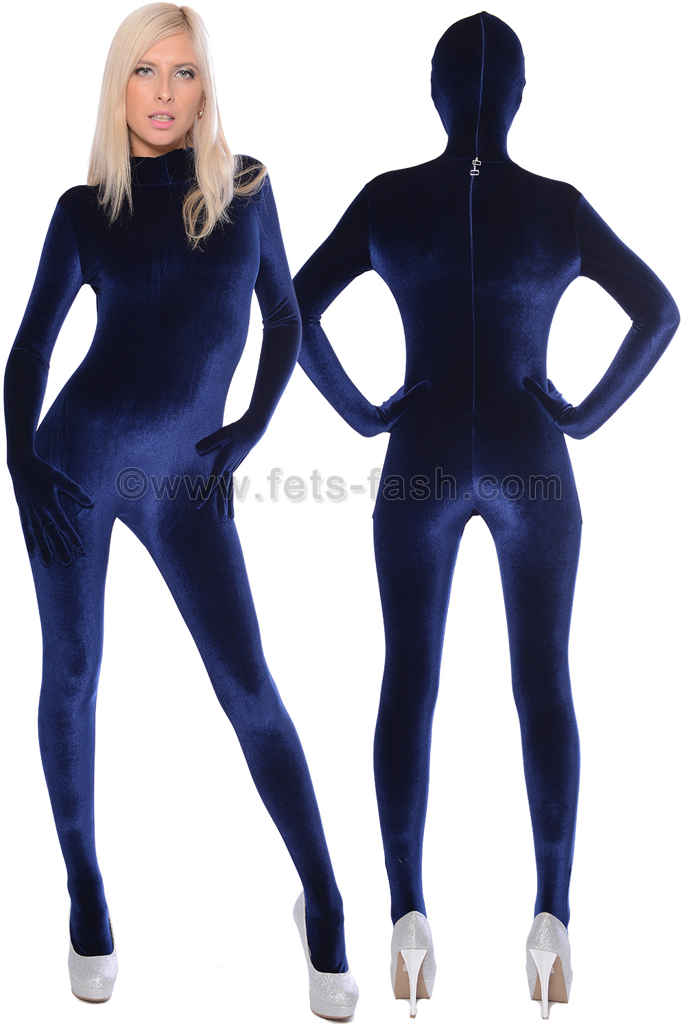 Fets Fash Zentai Catsuit Velvet Nightblue
