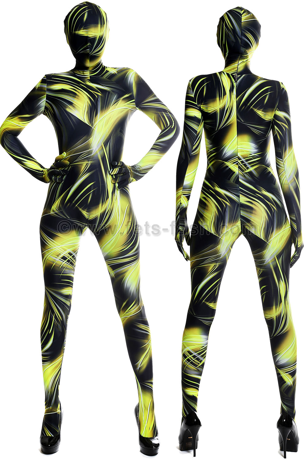 Fets Fash Zentai Catsuit Elasthan Laser Yellow
