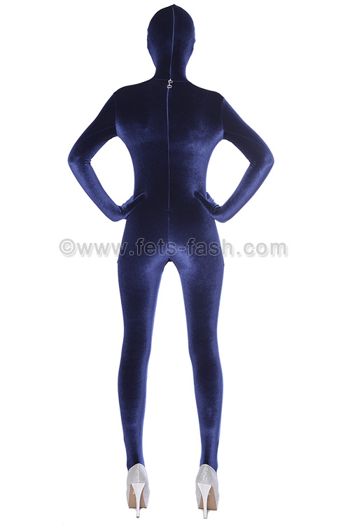 Elegant Zentai Catsuit Velvet Blue